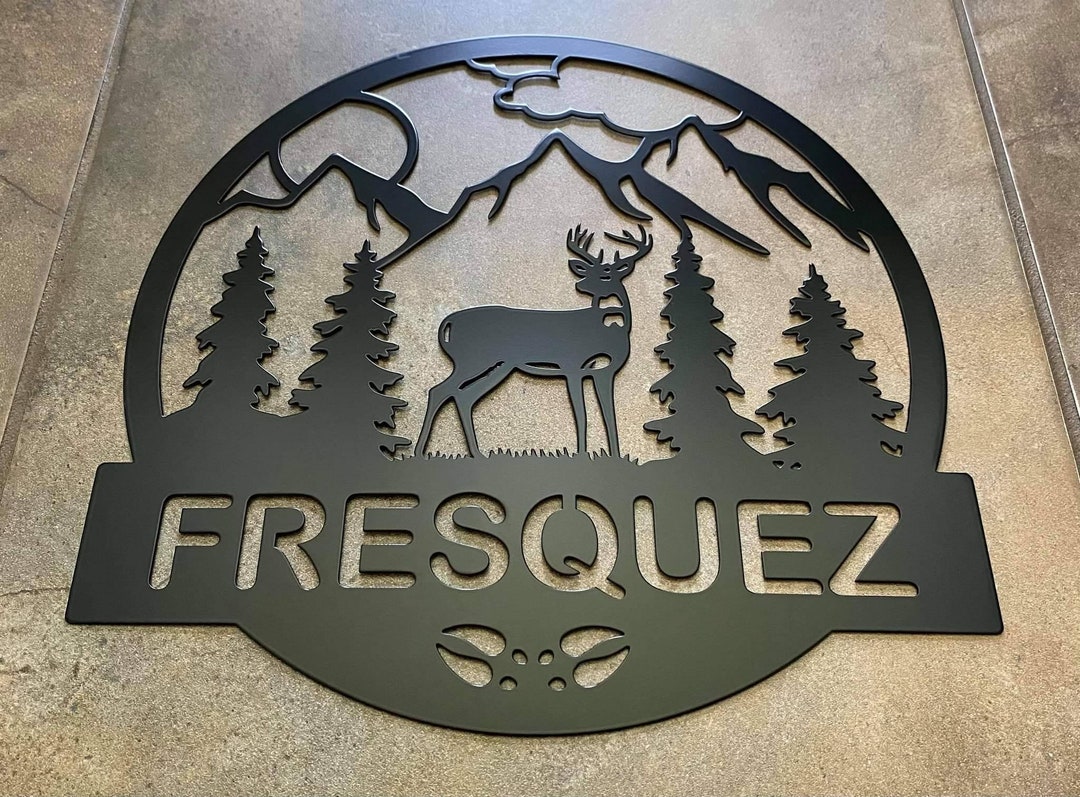 Deer Forest Mountains Metal Sign-wall Decor-patio Outdoor Sign-custom ...