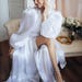 Bridal Robe With Long Train, Getting Ready Robe Wedding, Organza Bride ...
