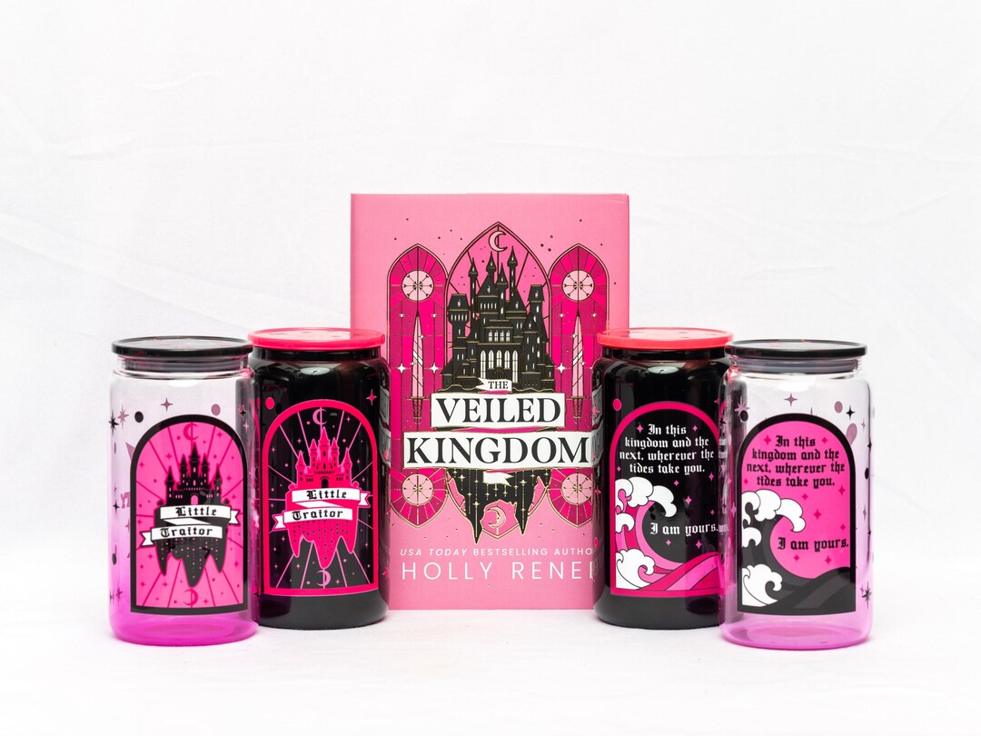 Officially Licensed the Veiled Kingdom Pink and Black Glass Cups, Holly ...