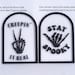 Spooky Skeleton Acrylic Halloween Arch Signs, Retro Skull Halloween ...
