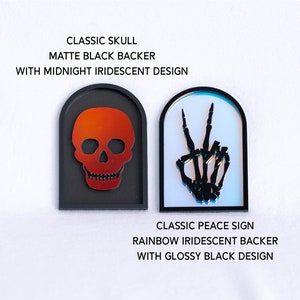 Spooky Skeleton Acrylic Halloween Arch Signs, Retro Skull Halloween ...