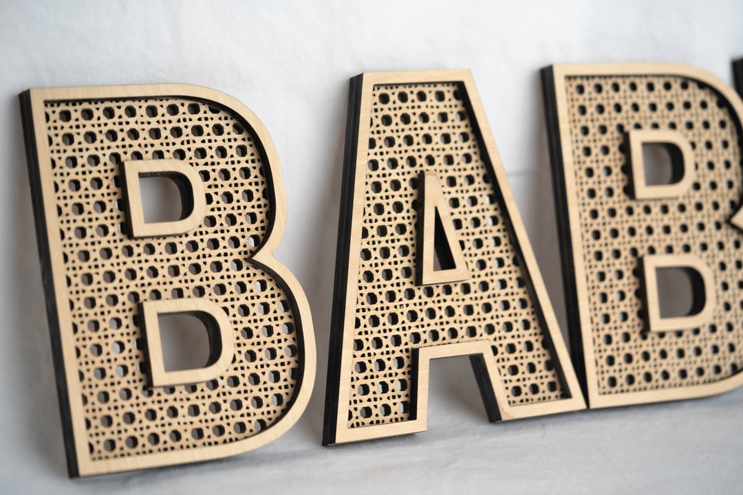 Rattan Letters, Faux Rattan Cane Letters for Nursery, Boho Decor, Boho ...