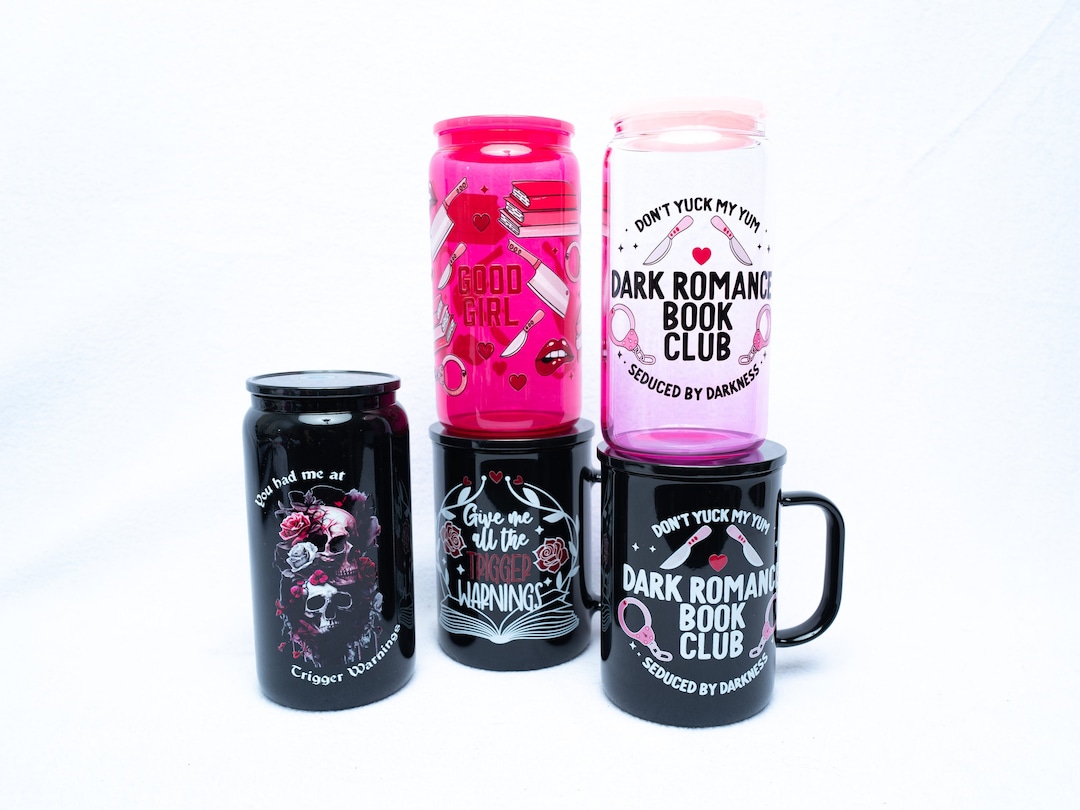 Dark Romance Bookish Glass Mug and Can Cups, Dark Romance Trigger ...
