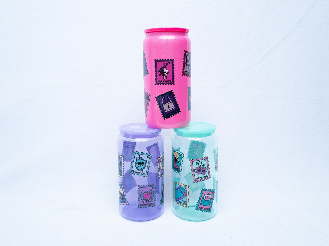 Bookish Stamps Glass Mug and Can Cups, Fantasy, Romance, Dark Romance ...