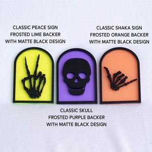 Spooky Skeleton Acrylic Halloween Arch Signs, Retro Skull Halloween ...