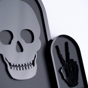 Spooky Skeleton Acrylic Halloween Arch Signs, Retro Skull Halloween ...