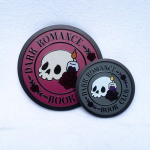Dark Romance Book Club Round Bookshelf Signs, Skull Roses Dark Romance ...