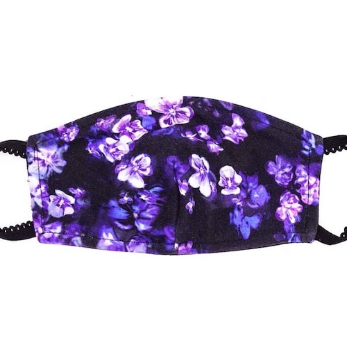 Smoky Violet Floral Face Mask - Etsy