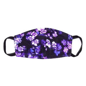 Smoky Violet Floral Face Mask - Etsy