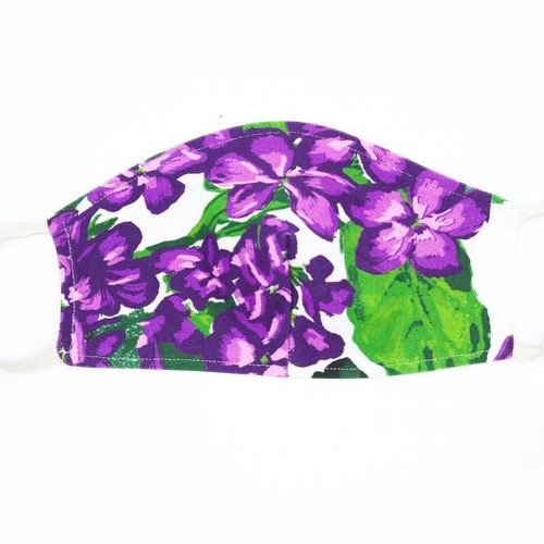 Smoky Violet Floral Face Mask - Etsy