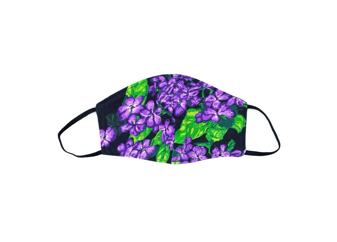 Violet Floral Face Mask - Etsy