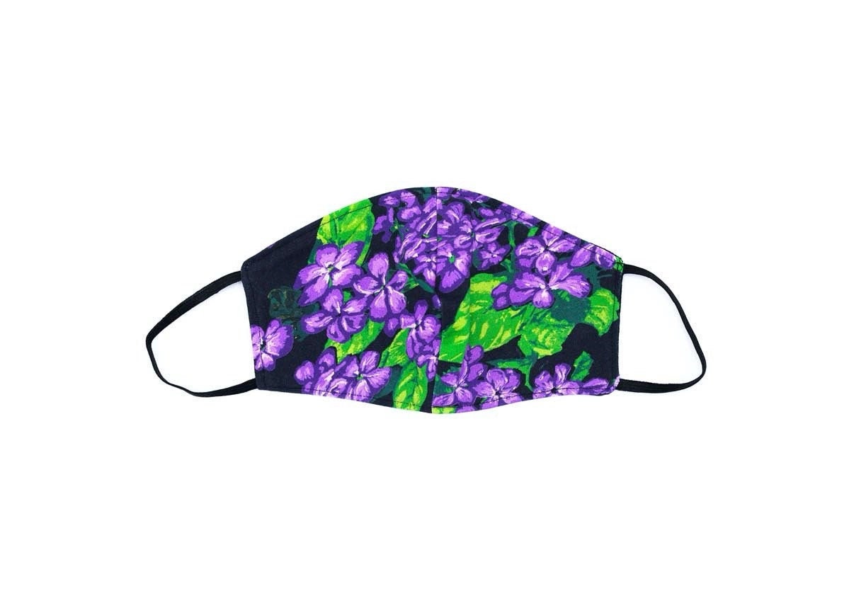 Violet Floral Face Mask - Etsy