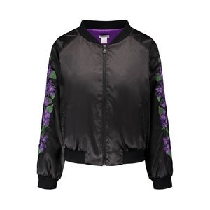 Violet Embroidered Reversible Bomber Jacket - Etsy