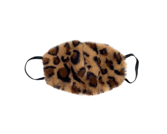 Leopard Faux Fur Face Mask | Etsy