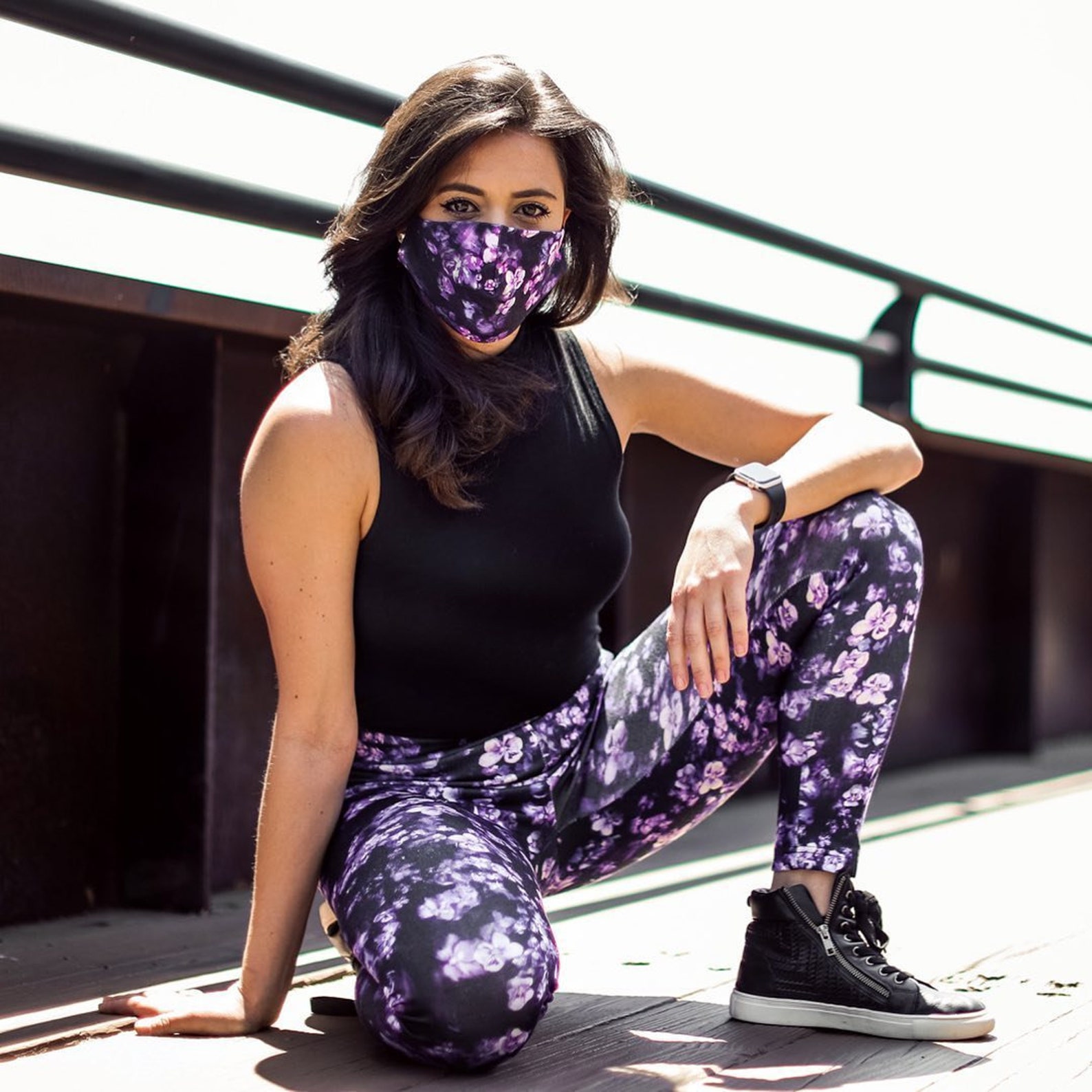 Smoky Violet Floral Face Mask - Etsy