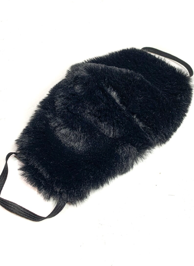 Faux Black Fur Face Masks - Etsy