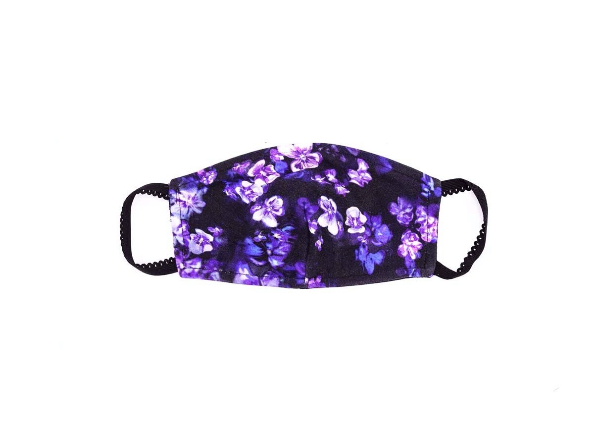 Smoky Violet Floral Face Mask - Etsy