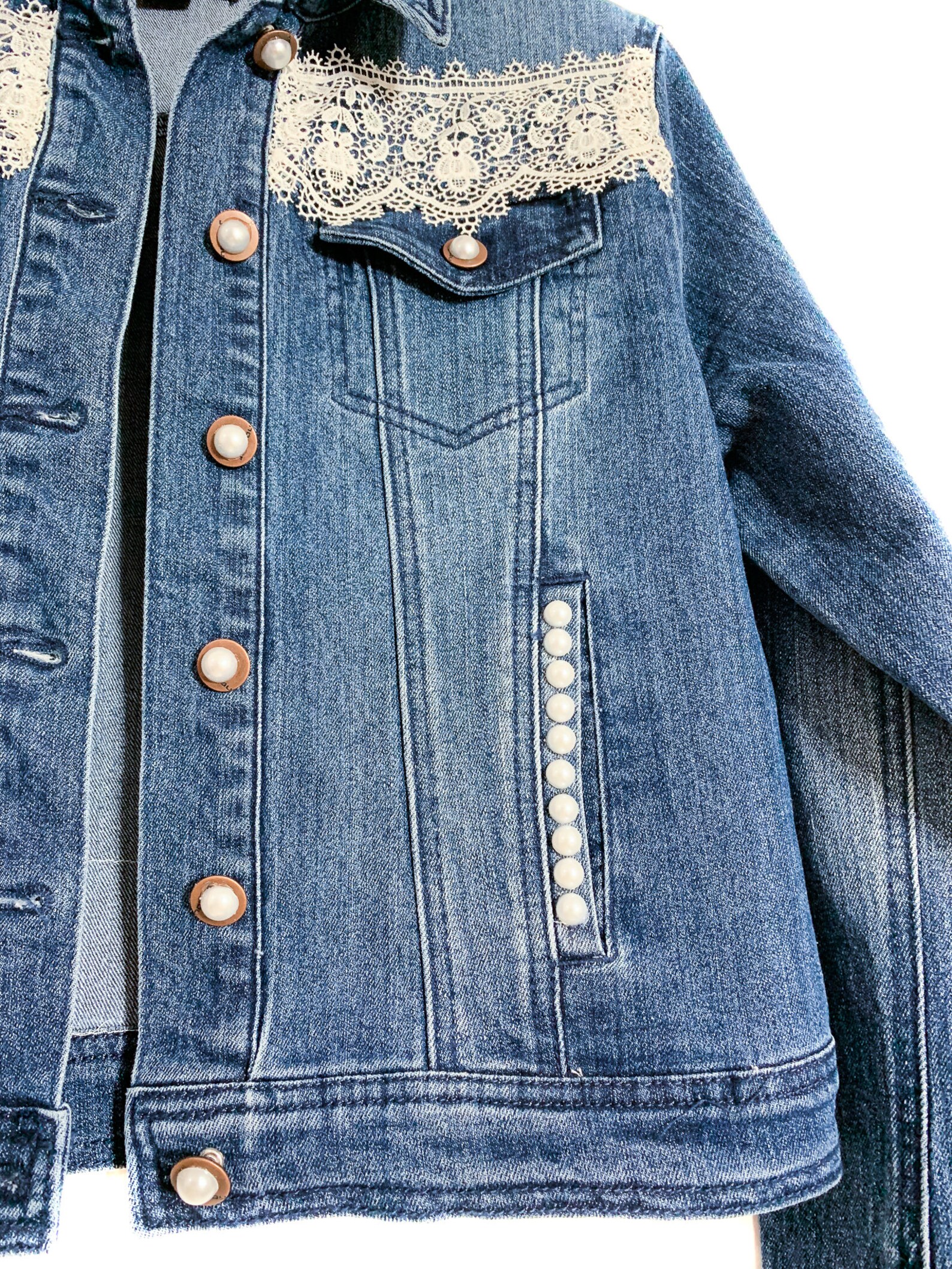 Bridal Lace Jean Jacket - Etsy Canada