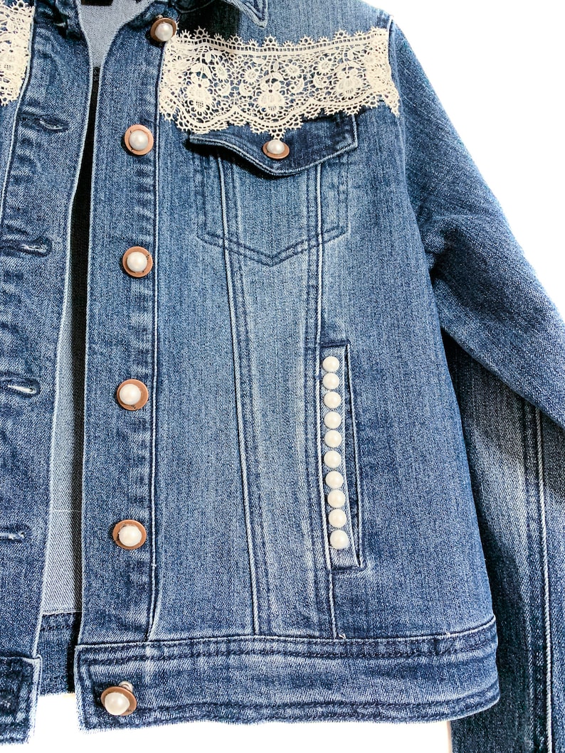 Bridal Lace Jean Jacket - Etsy