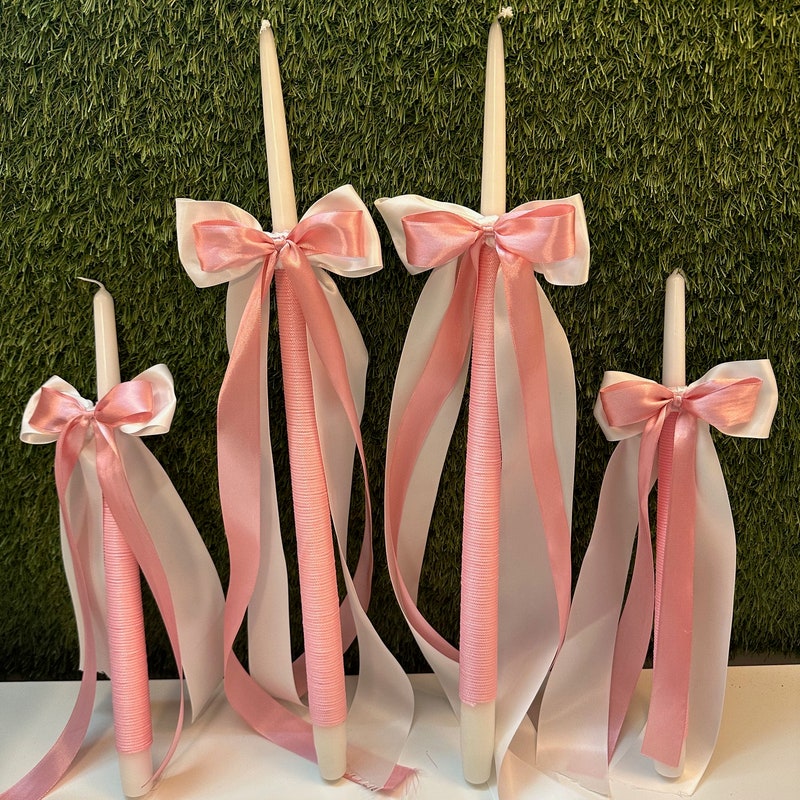 Girl Bow Baptism Candle - Etsy