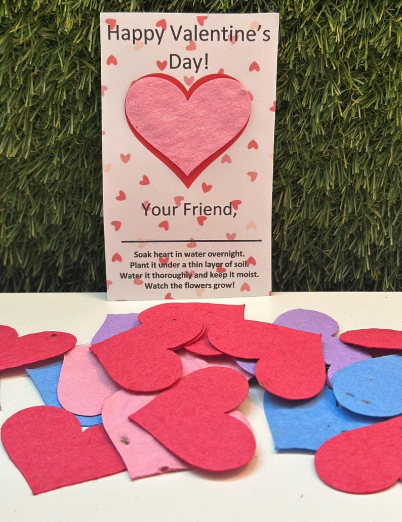 Plantable Valentine Cards - Personalized Seed Paper, Kids Classroom ...