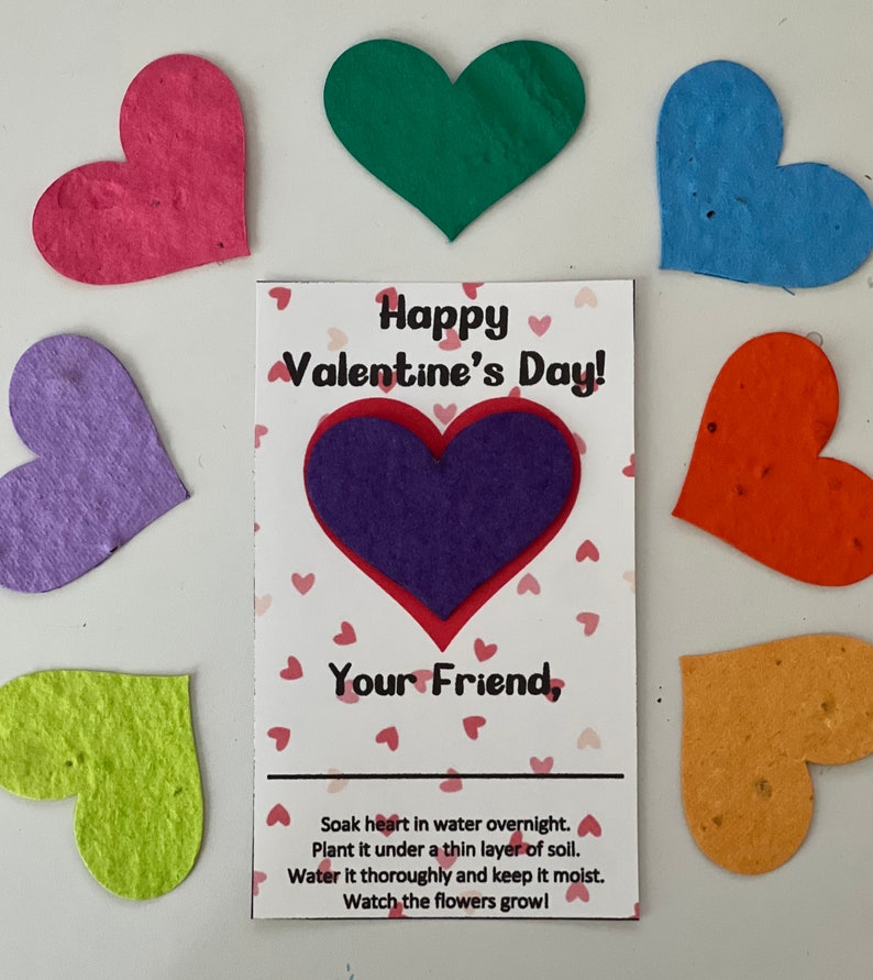 Plantable Valentine Cards - Personalized Seed Paper, Kids Classroom ...