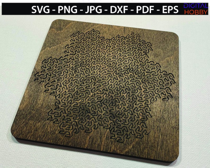 Fractal Puzzle - Peano Curve - Laser Cut Files - Cricut - Silhouette ...