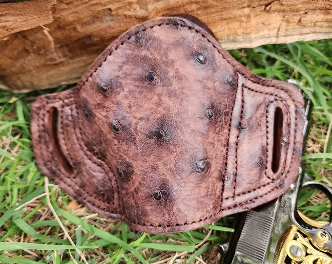 Exotic 100% Original Ostrich 1911 Owb Full Grain Leather Holster Handmade Jimenez Saddles Colt ...