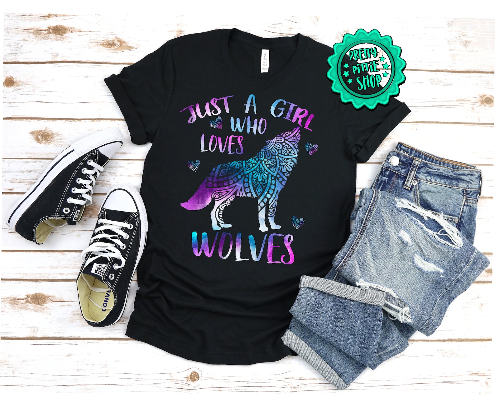 Just a Girl Who Loves Wolves Shirt, Wolf Lover Gift, Wolf Gift, Wolf ...