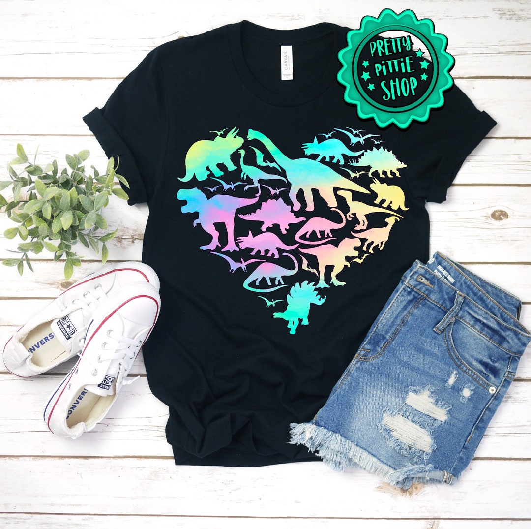 Dinosaur Heart Shirt, Dinosaur Shirt Girl, Dinosaur Shirt, Girl ...