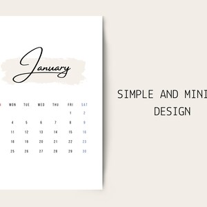 2021 Minimalist Calendar Printable Yearly Monthly Planner A4 Letter ...