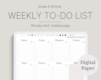Digital To-do List Template Day Organizer for Productivity iPad ...