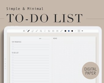 To Do List, Task Checklist, Digital Planner Template for Goodnotes on ...