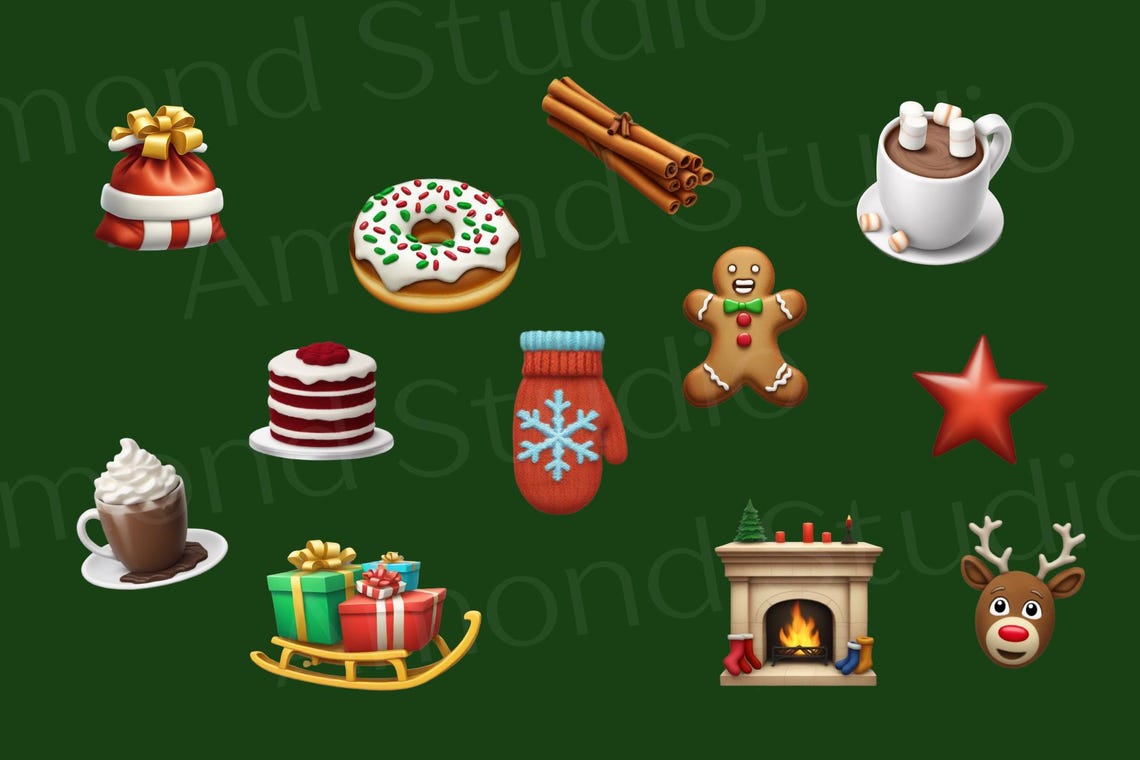 Ios18 | 55 Winter Holiday Aesthetic iPhone Emoji Pack - Christmas ...
