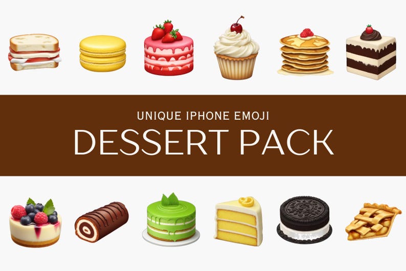 Ios18 | 55 Dessert Emoji Pack - Unique iPhone Emoji PNG Files for ...