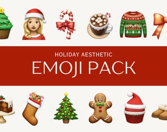 Ios18 | 55 Winter Holiday Aesthetic iPhone Emoji Pack - Christmas ...
