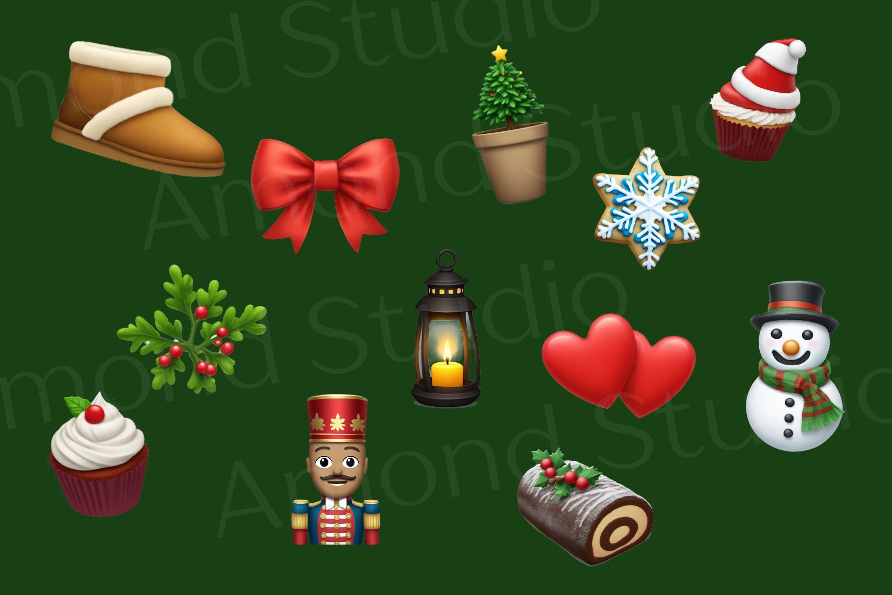 Ios18 | 55 Winter Holiday Aesthetic iPhone Emoji Pack - Christmas ...