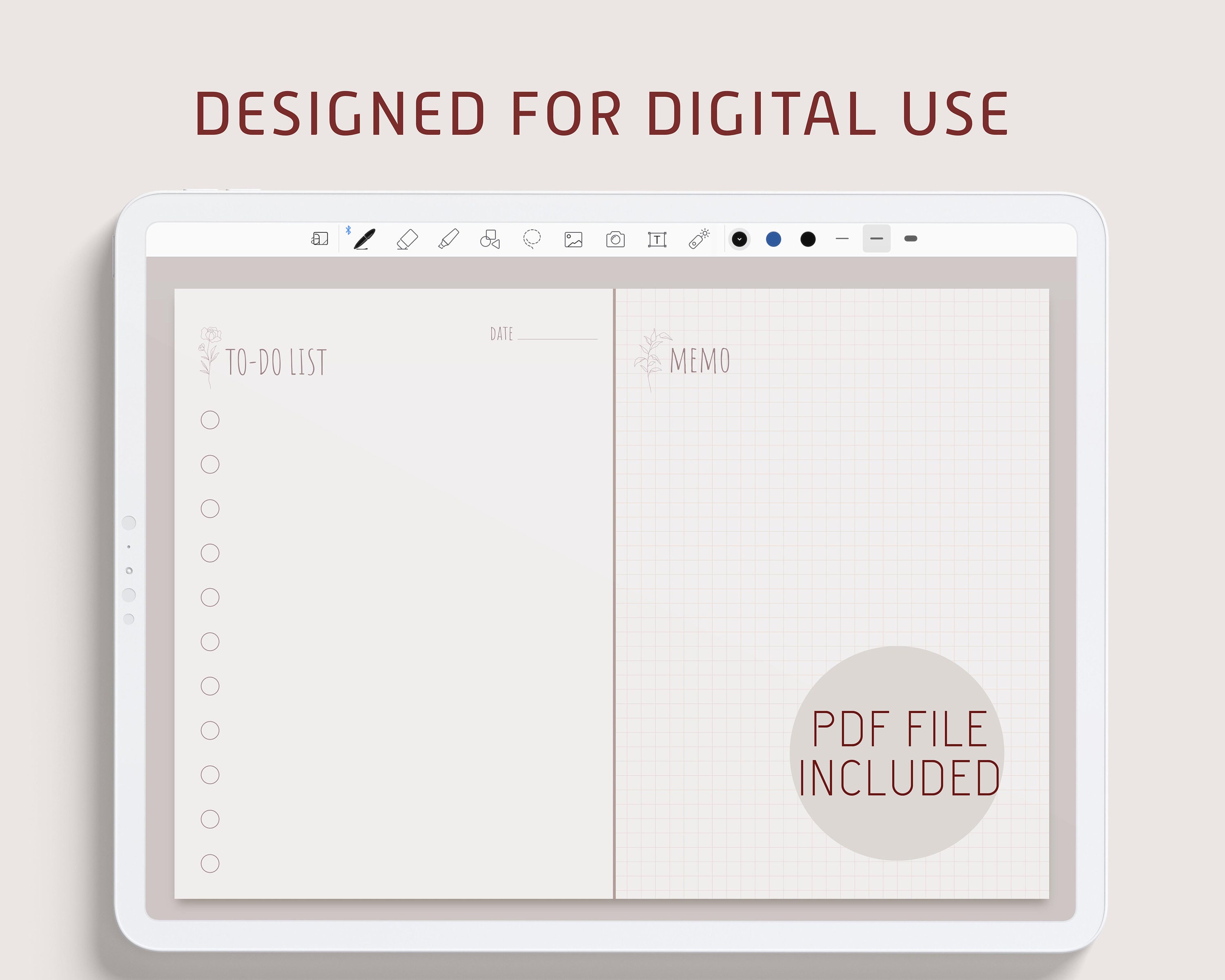 Digital To-do List Template Productivity Day Organizer Autumn Theme ...