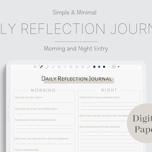 Digital Daily Reflection Journal Gratitude Template - Etsy