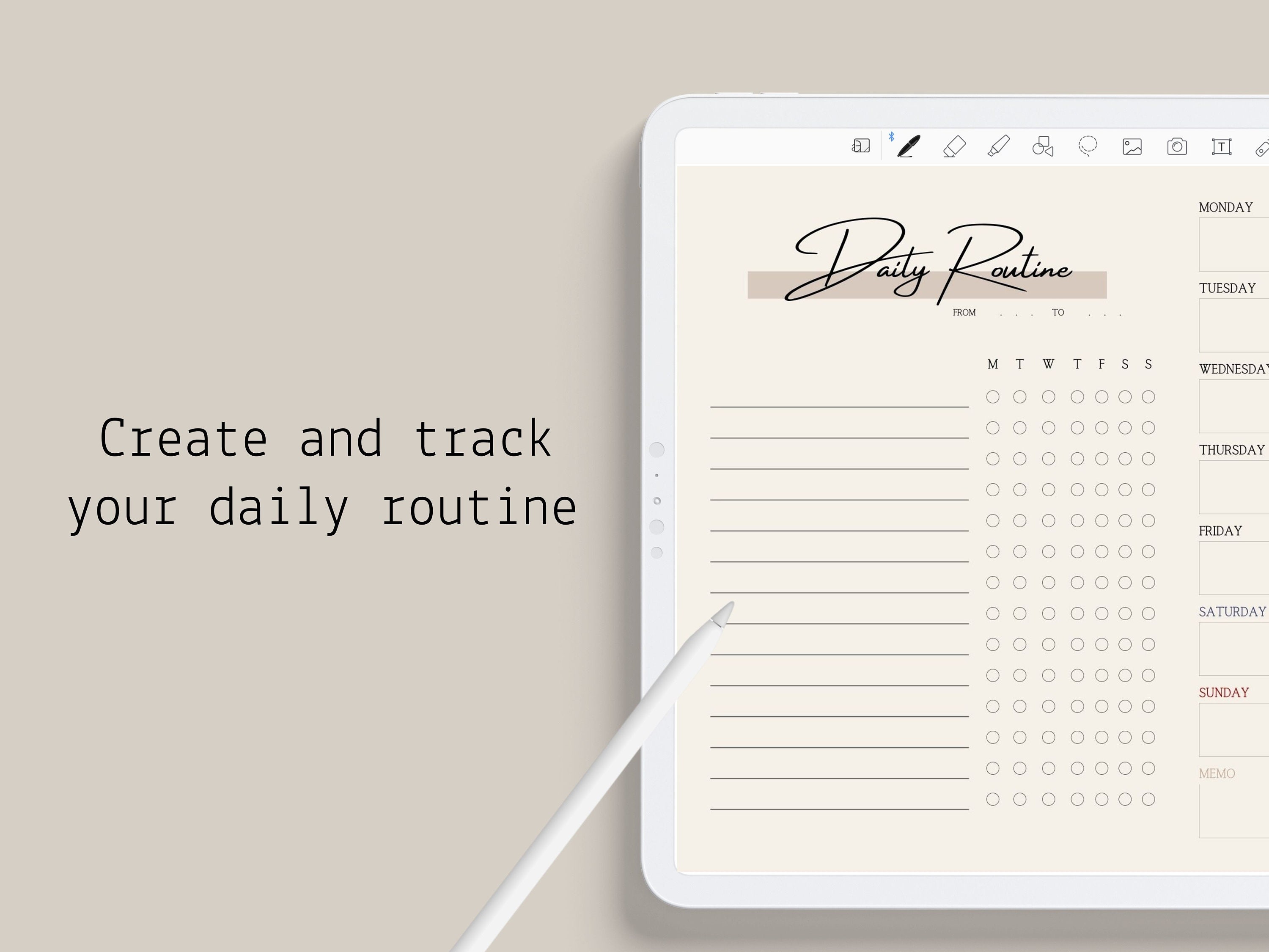 Daily Routine Tracker Day Organizer for Productivity Ipad - Etsy Canada