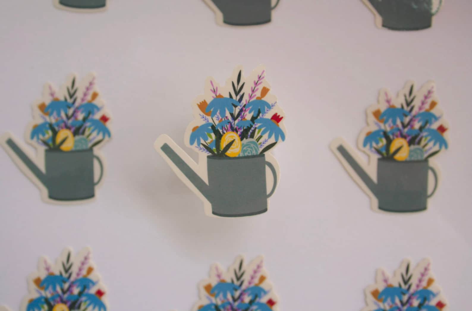 Floral Watering Can Sticker - Etsy