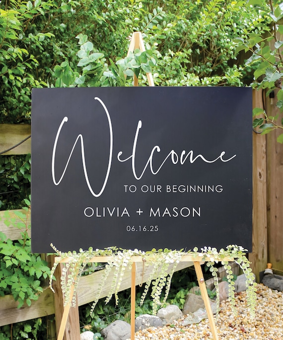 Printed Wedding Welcome Sign Minimal Script Welcome Sign | Etsy