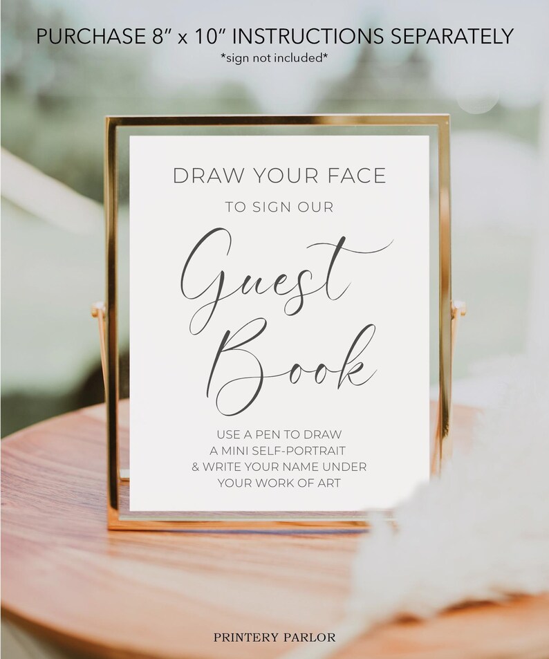 Draw Your Face Guest Book Sign: Boho Wedding Guestbook Alternative - Etsy