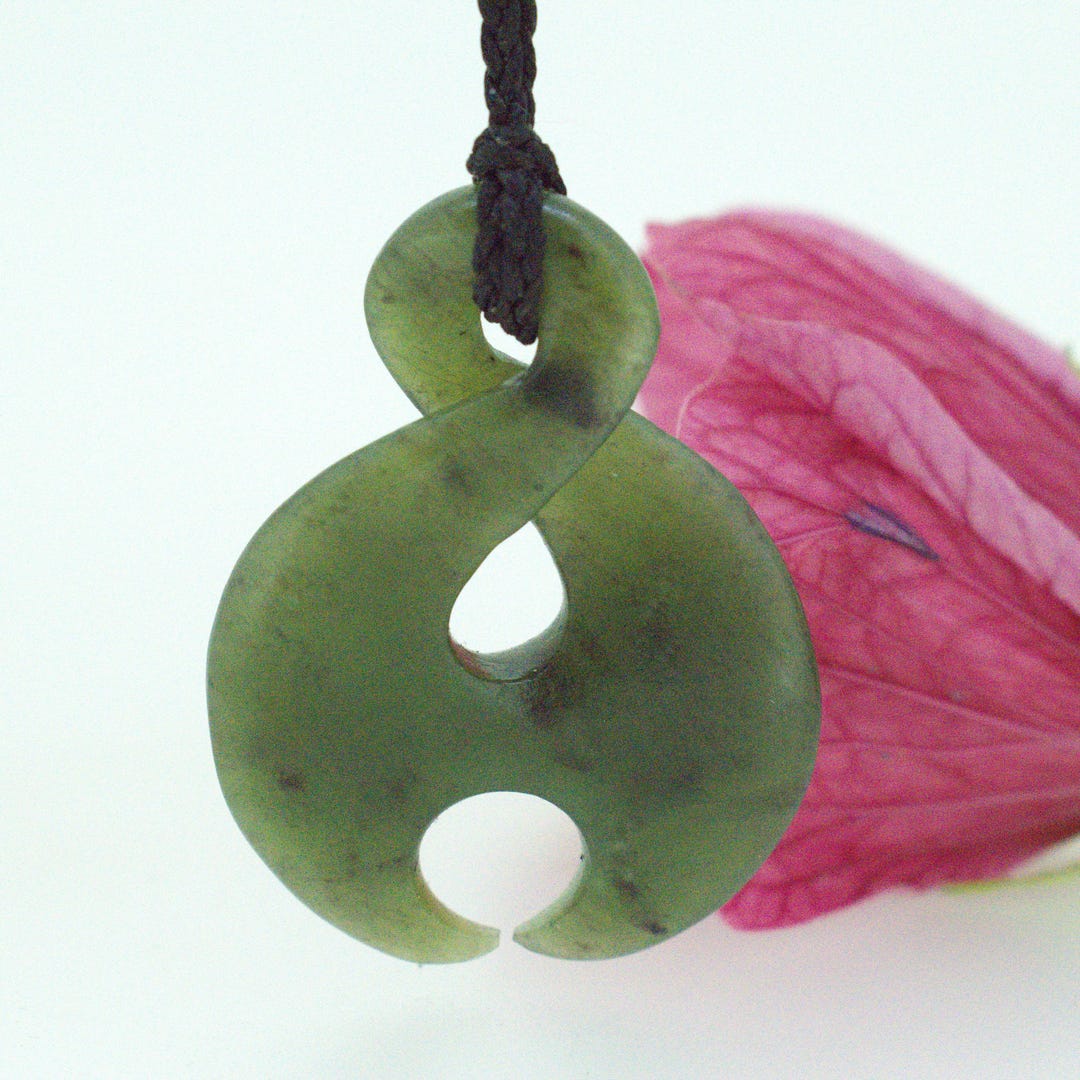 POUNAMU New Zealand Jade INFINITY Necklace, Hand Made. Symbol of Union ...