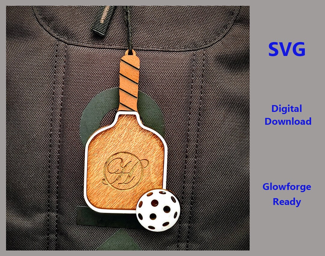 SVG Pickleball Monogram Bag Tag, Keychain, Mirror Hanger, Ornament - Etsy