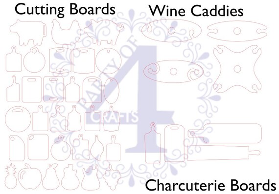 SVG 40 Cutting Board Shapes for Router Cutting Your Own - Etsy