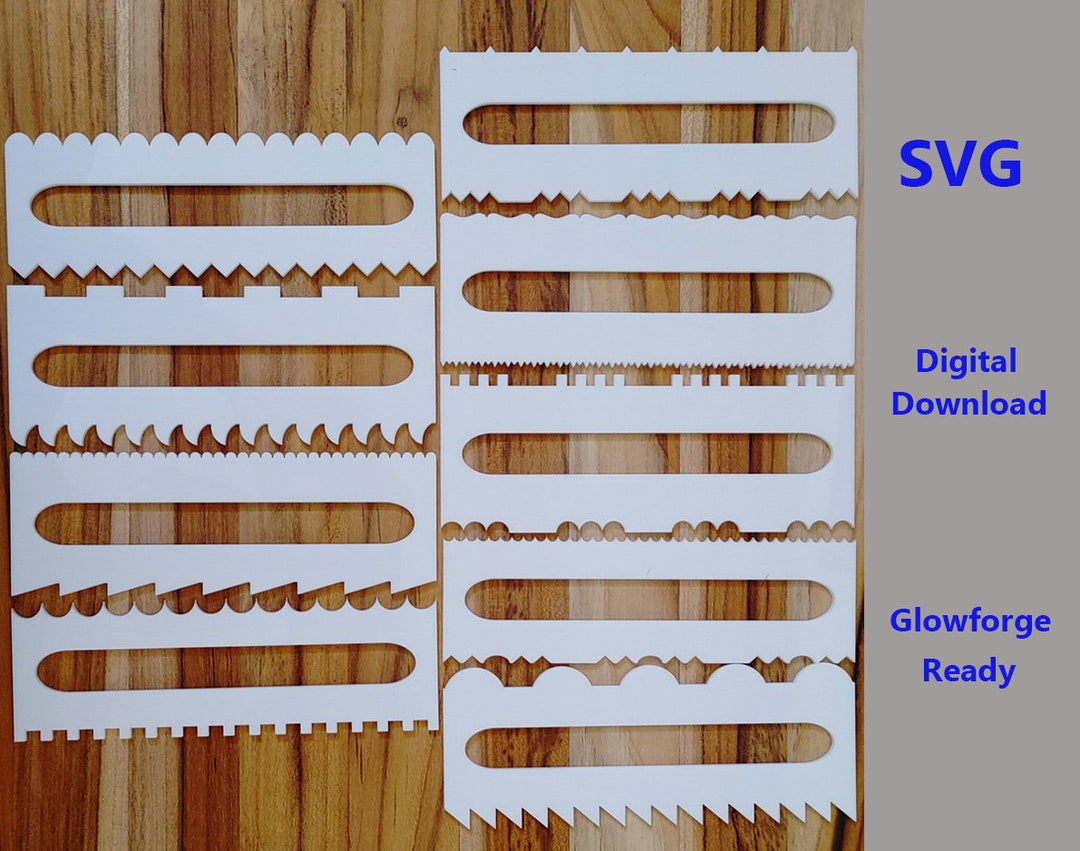 SVG Cake Decorating Combs File Icing Scraper 18 Patterns - Etsy