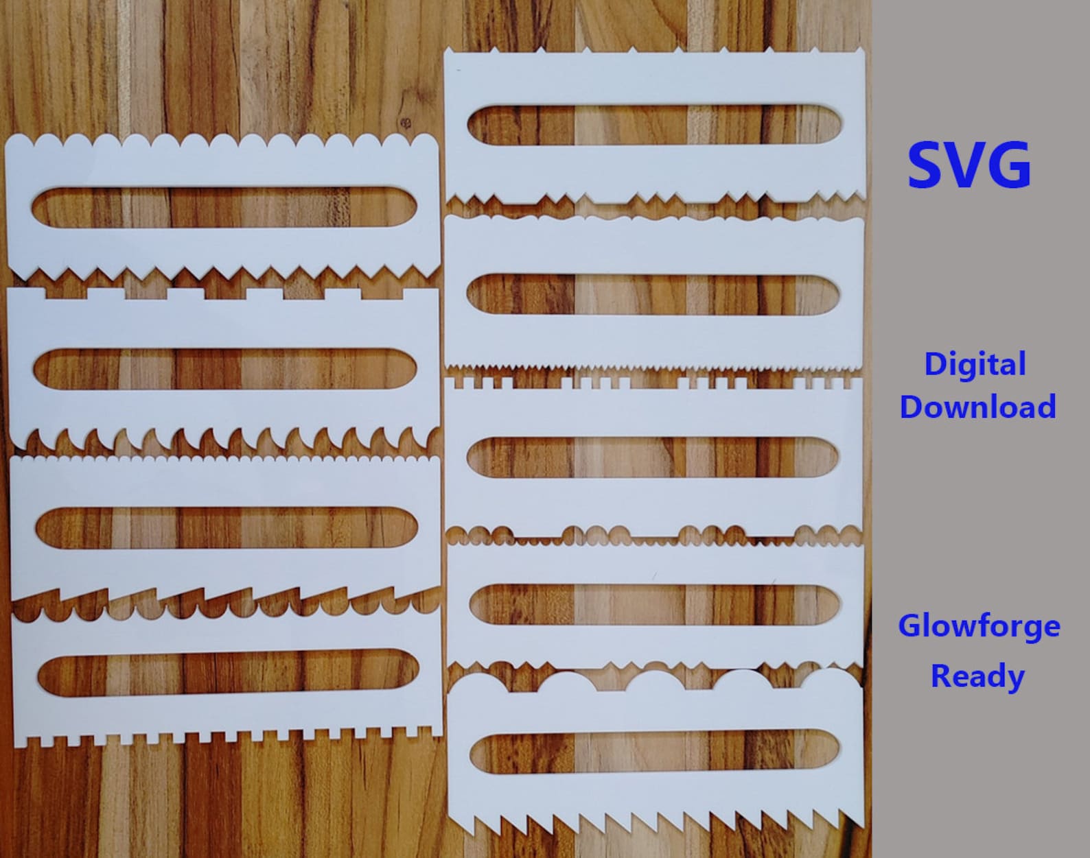 SVG Cake Decorating Combs File Icing Scraper 18 Patterns - Etsy