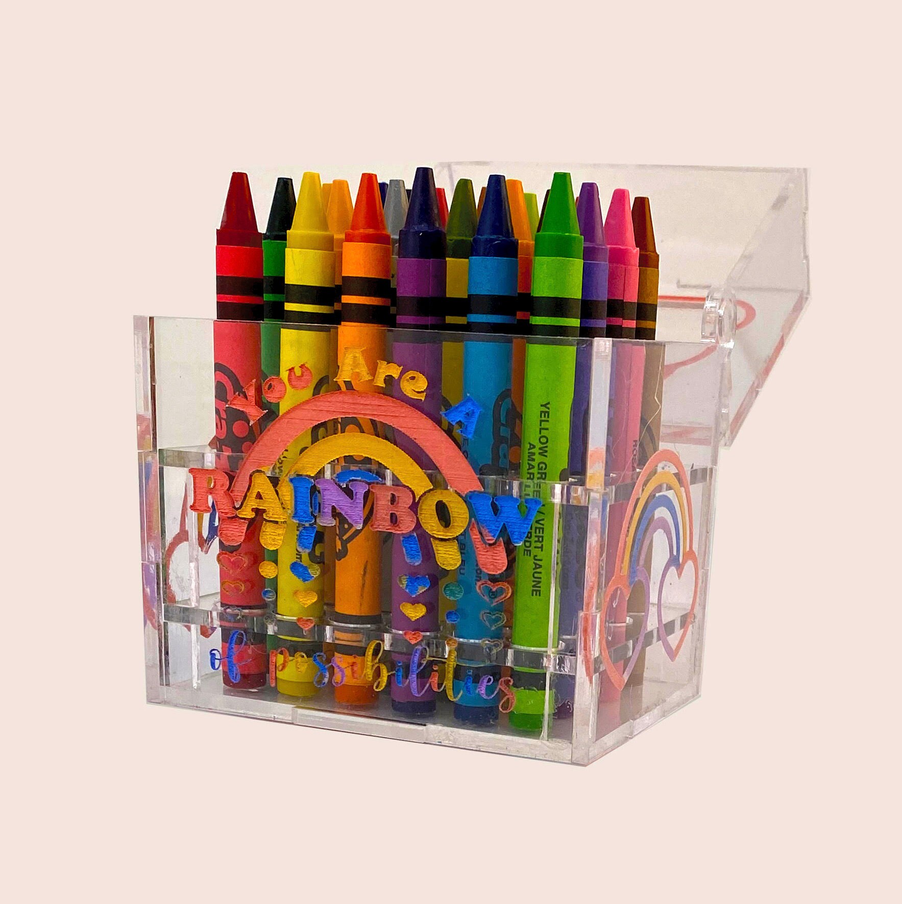 SVG Crayon Case Motivational Message you Are a Rainbow | Etsy