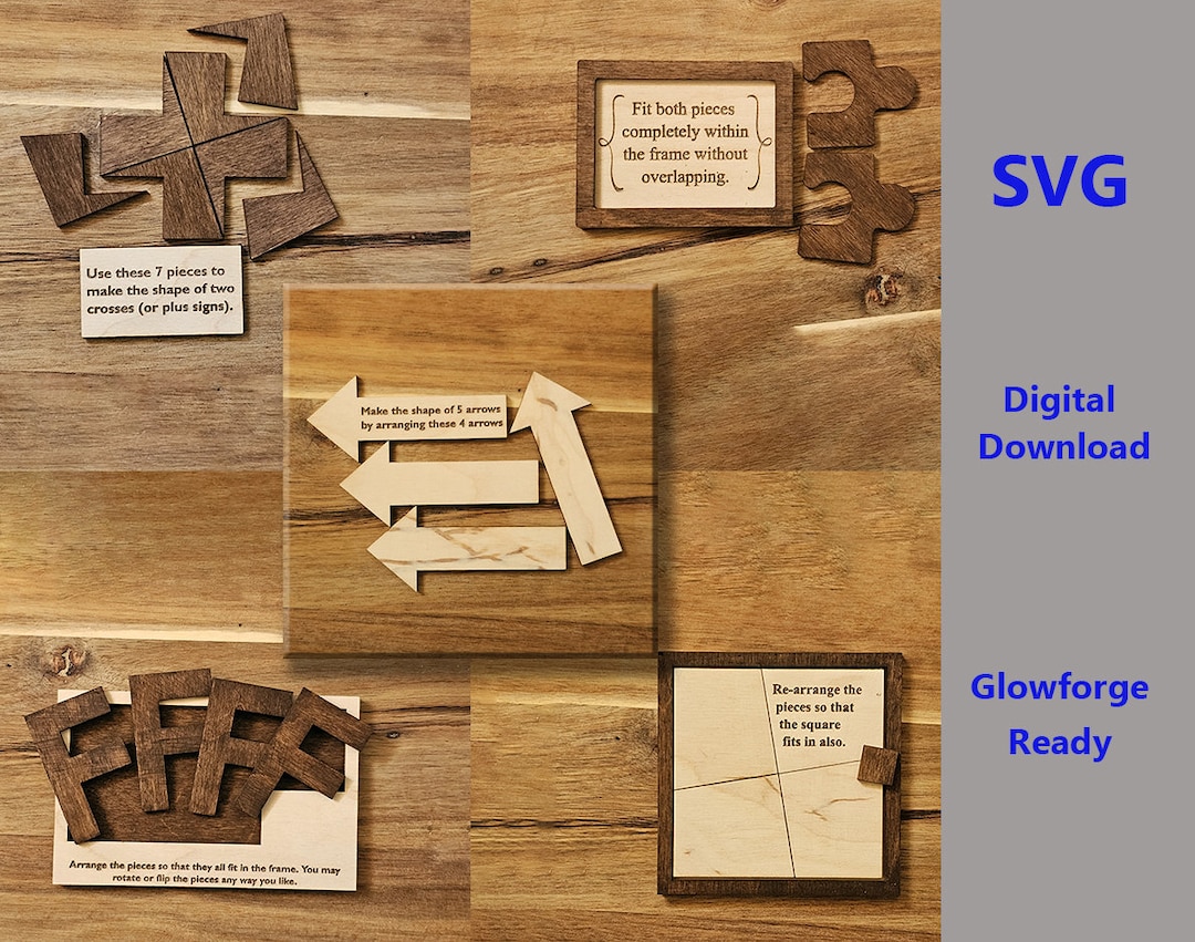 SVG 5 Executive Desk Puzzles Designs Brain Benders Solutions Included ...